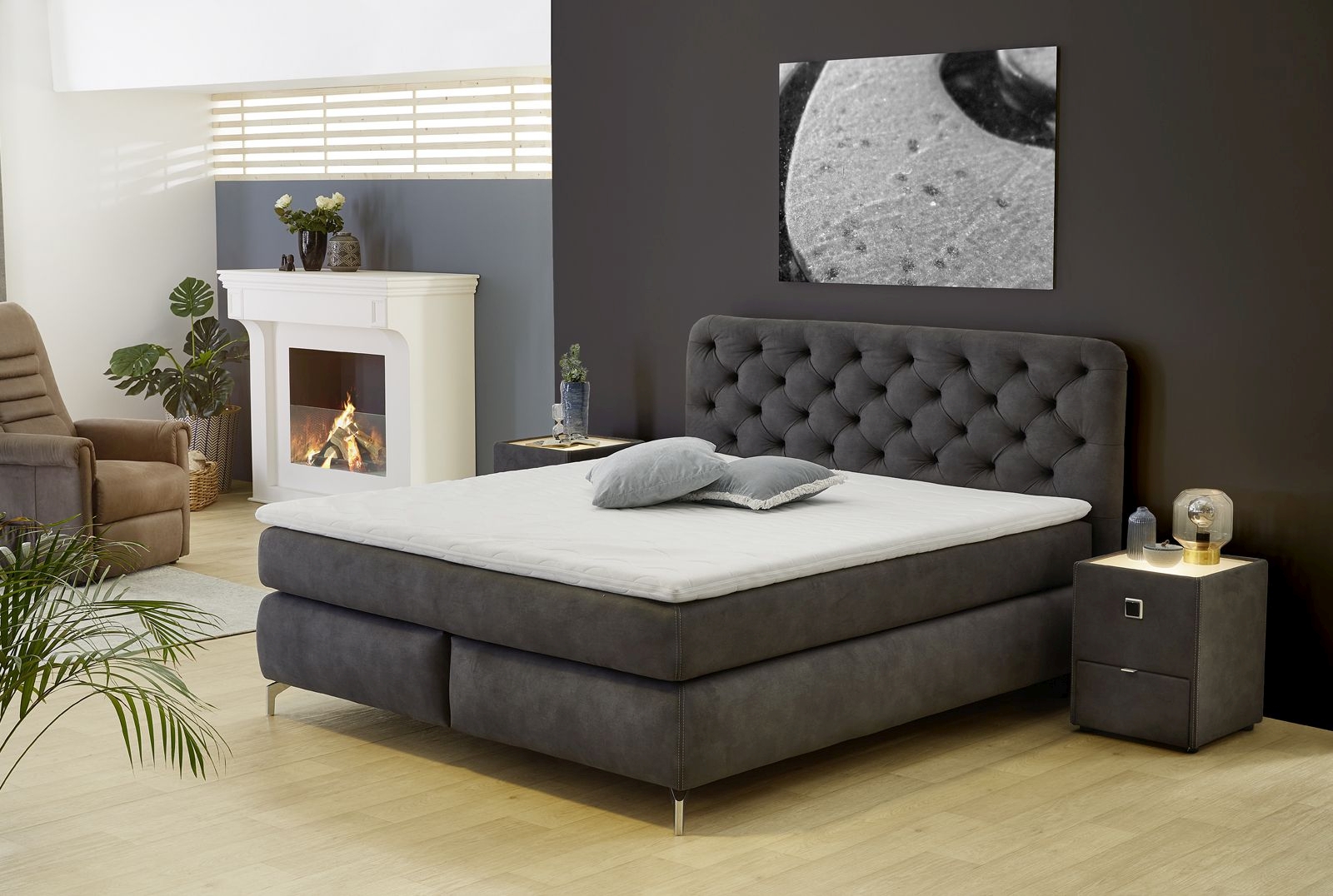 Boxspringbett BELLA MIX | 372/09 grau | 514411-0