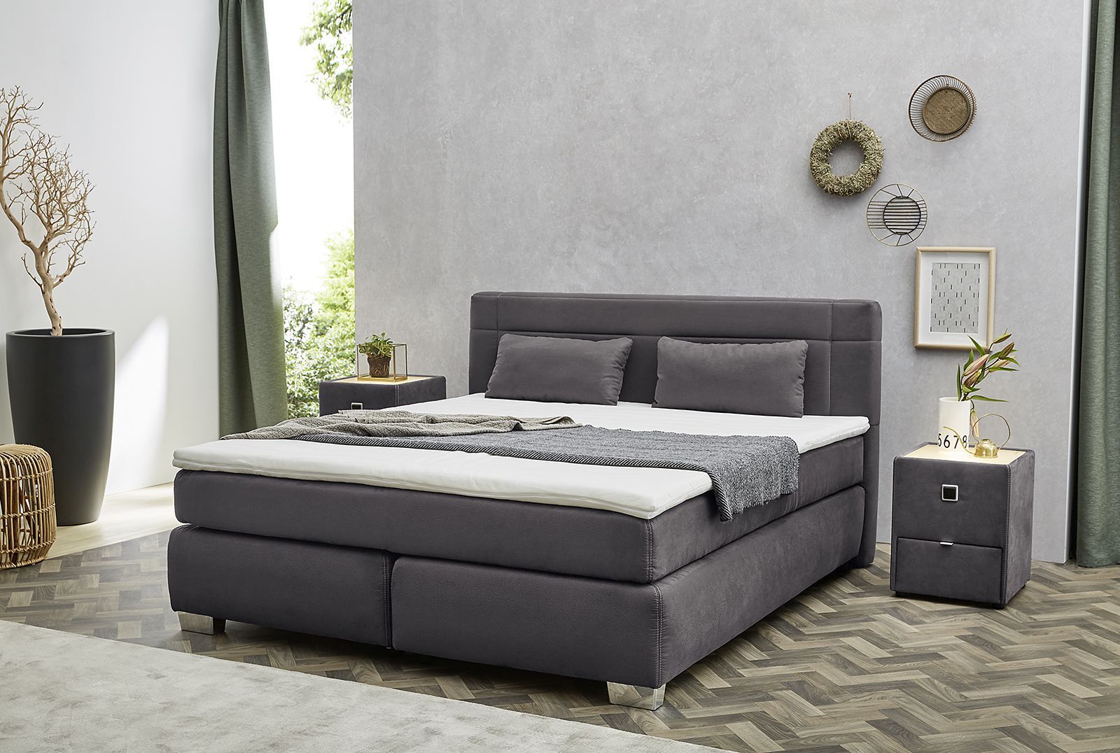 Boxspringbett BELLA MIX | 372/09 grau | 514411-0