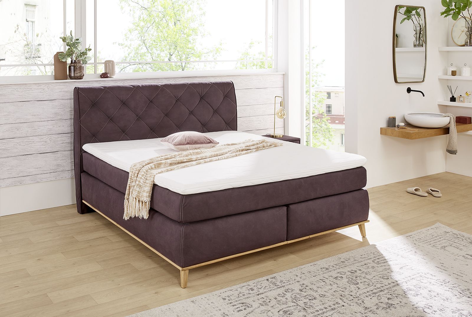 Boxspringbett BELLA MIX | 372/09 grau | 514411-0